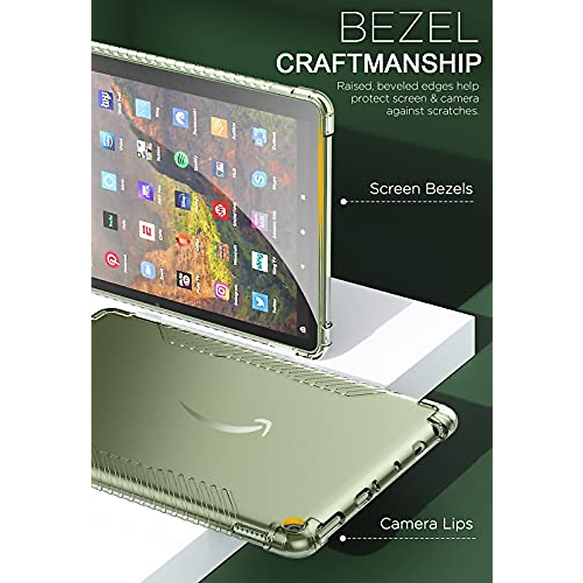 MoKo Case Fits All-New Kindle Fire HD 10 & 10 Plus Tablet (11th Generation, 2021 Release) 10.1", Ultra Clear Soft Flexible Transparent TPU Skin Bumper Back Cover Shell, Clear