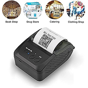 Bluetooth Receipt Printer, 58mm Mini Portable Personal Bill Printer Wireless,Mobile Thermal POS Printer for Small Business, Supports Android/Windows, Not for Square iOS Tablets