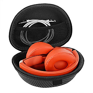 Geekria Shield Headphones Case Compatible with Beats Studio Pro, Solo Pro, Solo3, Solo2 Headphones, Replacement Hard Shell Travel Carrying Bag with Cable Storage (Black)