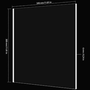 ZEONHAK 5 PCS 12 x 12 x 1/4 Inches Clear Acrylic Sheet, Transparent Plastic Plexiglass Board with Protective Film for Signs, Crafts, DIY Display Projects and More