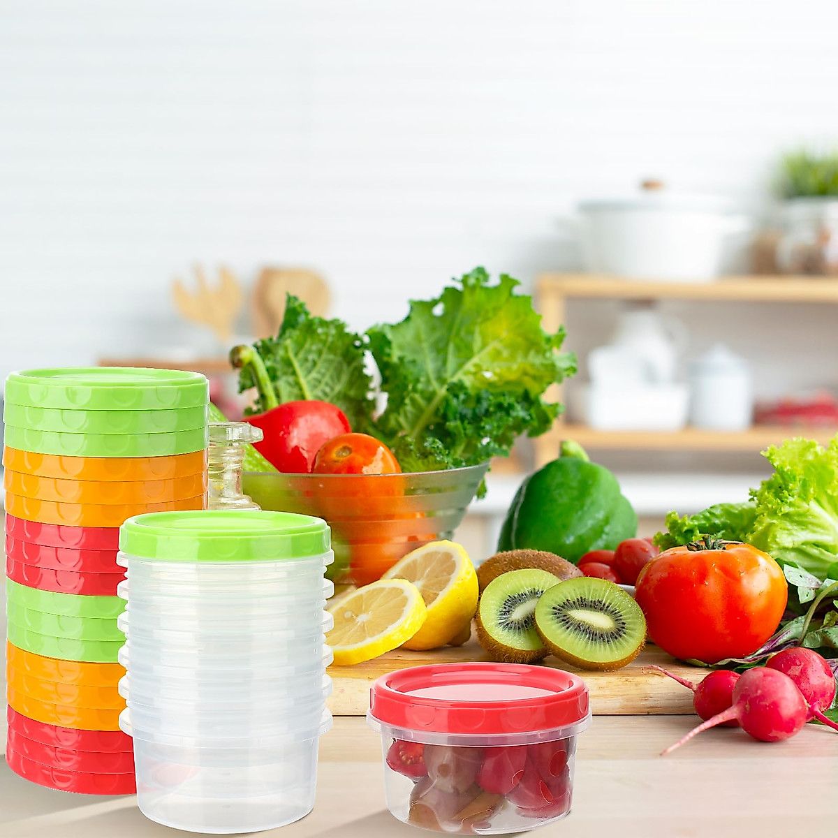 Xuelimei 18 pcs 8 oz/ 250ml Small Plastic Food Containers,Reusable Food Storage Containers with Lids Plastic Reusable Freezer Storage Containers, Leakproof & Airtight, Freezer Safe, Dishwasher Safe.