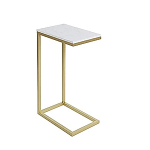 Silverwood Bryson C Table with Faux Marble Top, Gold