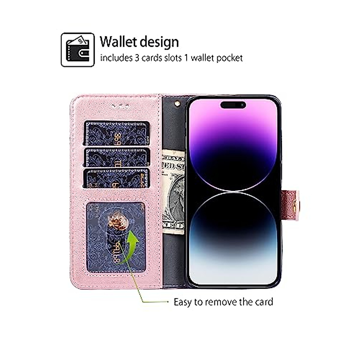 Arseaiy Case for Samsung Galaxy Note 10 Lite/A81/M60S Flip Phone Case PU Leather Zipper Pocket Wallet Case Cover with Card Holder Kickstand Shell Pink