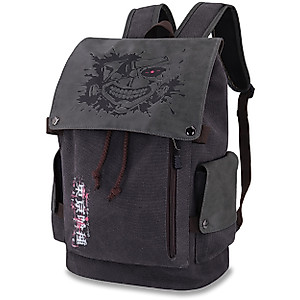 Roffatide Canvas Laptop Backpack Women Men Canvas Backpack bag Grey