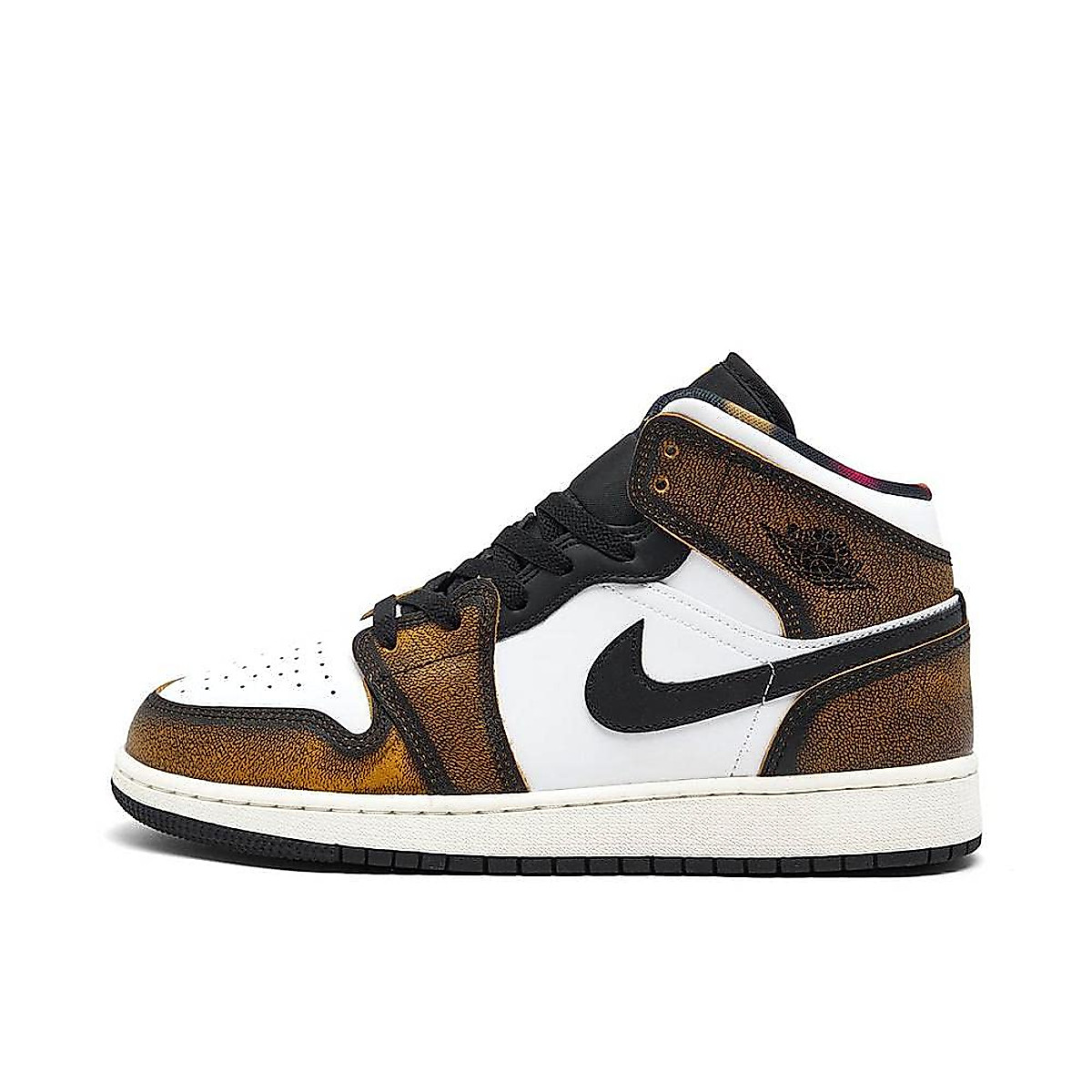 Nike Big Kid's Jordan 1 Mid SE Wear Away Black/Taxi-White-Sail (DQ8418 071) - 4