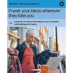 HP Envy -Laptop PC, Intel Arc A370M Graphics, 12th Gen Intel Core i7-12700H, 16 GB -RAM, 512 GB SSD, 16” WQXGA Touchscreen, 100% sRGB, Windows 11 Home, HP Fast Charge, Camera -Cover (16-h0010nr, 2022)