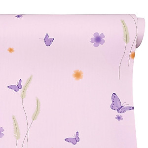 Yifely Purple Butterfly Peel & Stick Shelf Drawer Liner PVC Nightstands Study Desk Tabletop Protective Paper 17.8 Inch by 9.8 Feet