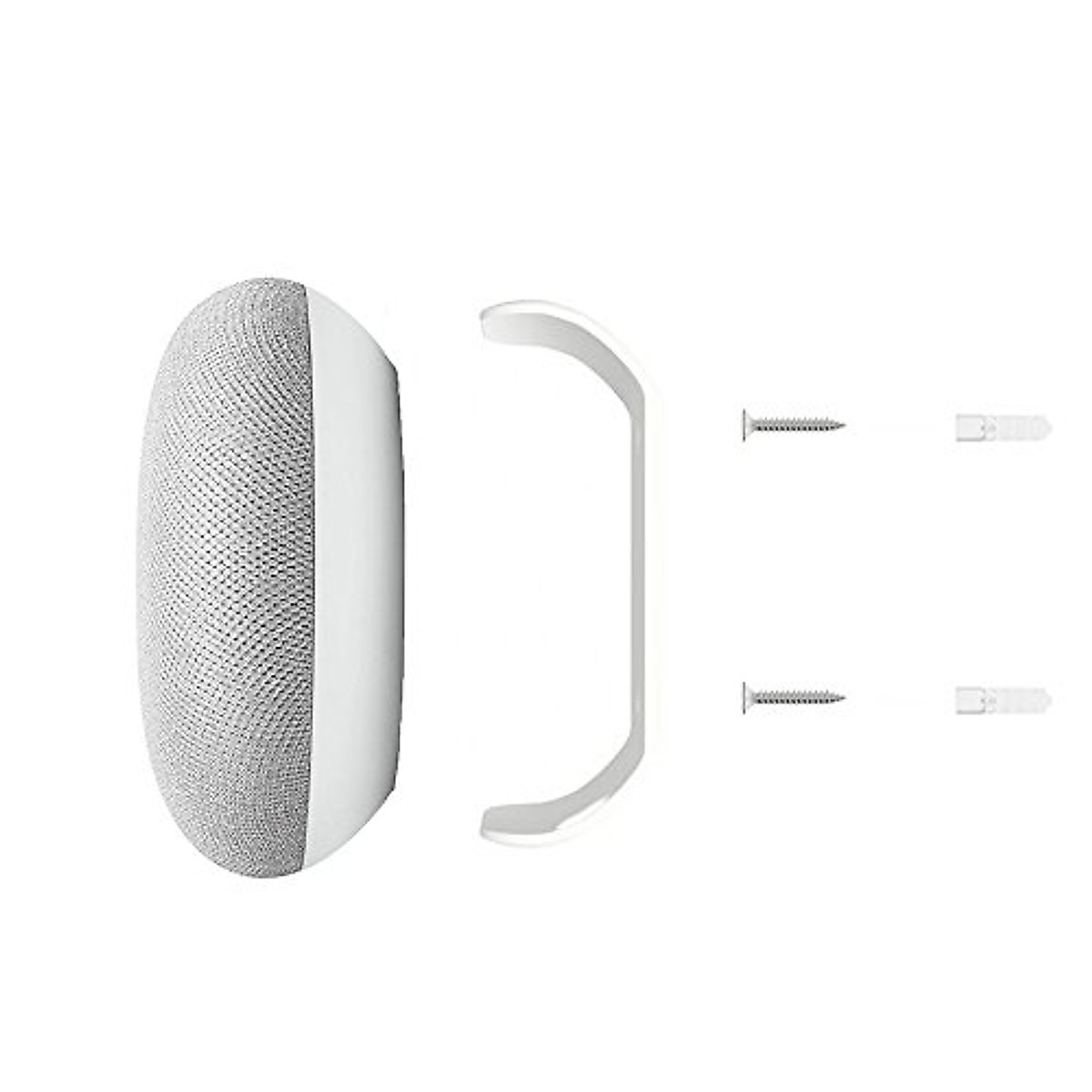 Fstop Labs 2 Pack Wall Ceiling Cabinet Mount Holder Stand Clip for Google Nest Home Mini Gen 1, Gen 2, Round Speaker Accessories (White) 2 Pack