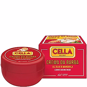 Cella Milano Classic Almond Shave Cream/Soap with Tallow,150 gm, Made in Italy, A favorite of European Barbershops for 125 Years
