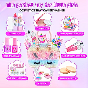Kids Makeup Kit for Girl - Makeup Girl Toys,Little Girls Makeup Kit,Non-Toxic Toddlers Make Up,Kids Toys for Girls,Children Princess Play Makeup Set,Teen Christmas Birthday Gifts for 4-12 Year Old