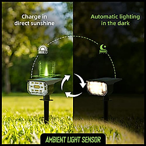 LITLISFlY Solar Spot Lights Outdoor Landscape Lights, 50 LEDs Solar Spotlight Outdoor Auto On/Off with 3 Modes, IP67 Solar Outdoor Lights Waterproof Garden Lights, 2in1 Solar Yard Spotlight,Warm White
