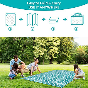 HEBE Outdoor Rug 6'x9' for Patios Waterproof Clearance Reversible Patio Mat Plastic Straw Rug RV Camping Mat Outside Area Rug Carpet for Camping RV,Porch,Deck,Balcony,Camper,Backyard
