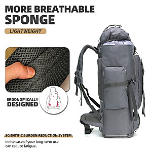 BNMJVJL 100L Camping Hiking Military Tactical Backpack Outdoor Climbing Sport Bags for Camping,Backpacking