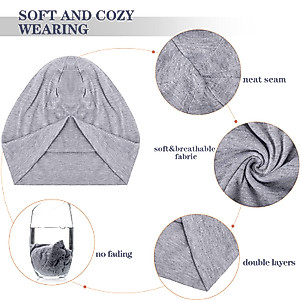 5 Pcs Unisex Slouchy Beanie Hats for Men Women Summer Beanie Hats Lightweight Baggy Dwarf Soft Chemo Sleep Caps(Dark Colors)