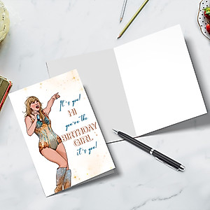 Inbufruy Funny Birthday Card for Her, Happy Birthday Card Gifts for Sister Niece Daughter Best Friend, It's You Hi You're The Birthday Girl It's You