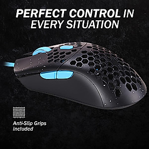 HK Gaming Sirius M Ultra Lightweight Honeycomb Shell Gaming Mouse | 54 Grams | 16000 cpi | USB Wired | 6 programmable Buttons | On-Board Memory | Anti Slip Grips | Sirius-M 16000cpi Phantom