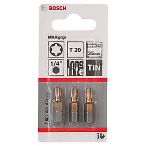 Bosch 2607001691 Torx Drill Bit "Maxgrip" T20 25mm 3 Pcs