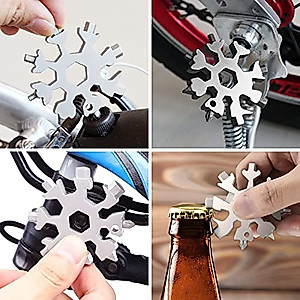 Stocking Stuffers Gifts for Men, KEEDAS 18-in-1 Snowflake Multi Tool Bottle Opener/Flat Phillips Screwdriver Kit/Wrench, Cool Gadgets for Men, Gifts for Dad on Fathers Day, Unique Christmas Gifts