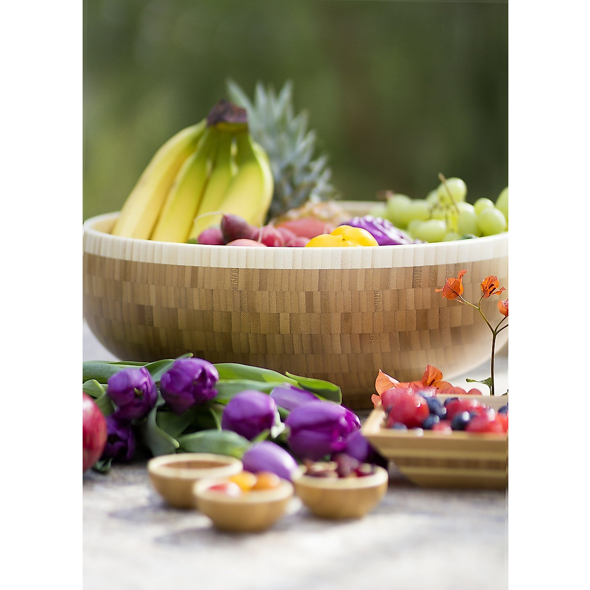 Totally Bamboo Classic Extra-Large Bamboo Serving Bowl, 16" x 16" x 6"