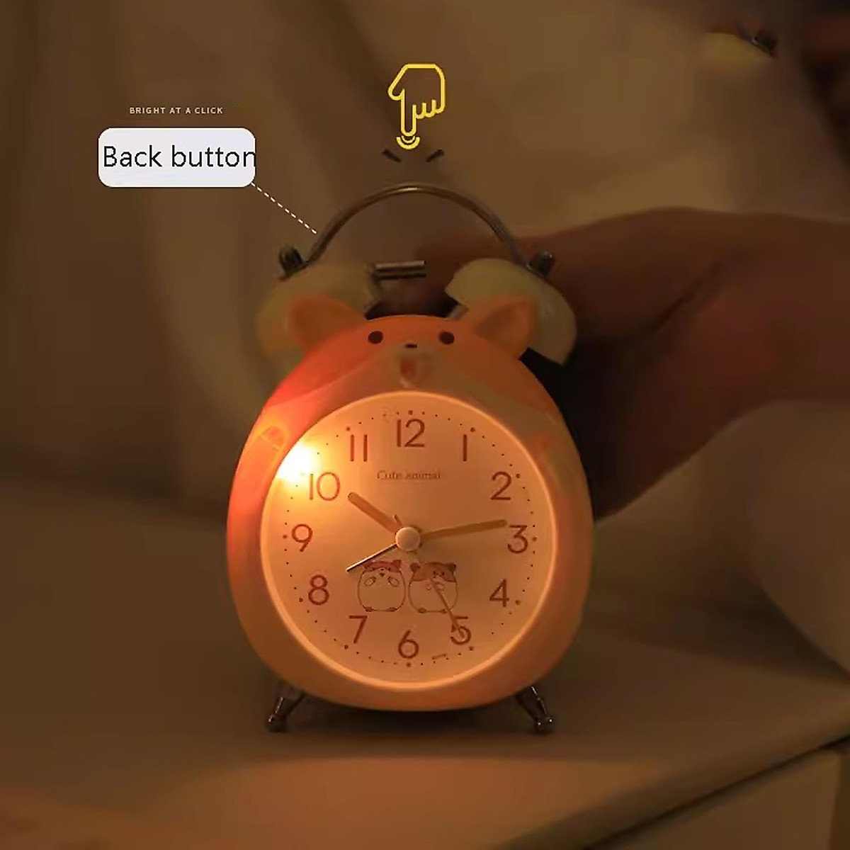 GRFIT Alarm Clocks 5 inches Cute Loud Alarm Clock for Kids, with Night Light Battery Operated for Living Room Bedroom Bedside Desk Bedside Clock (Color : 1)