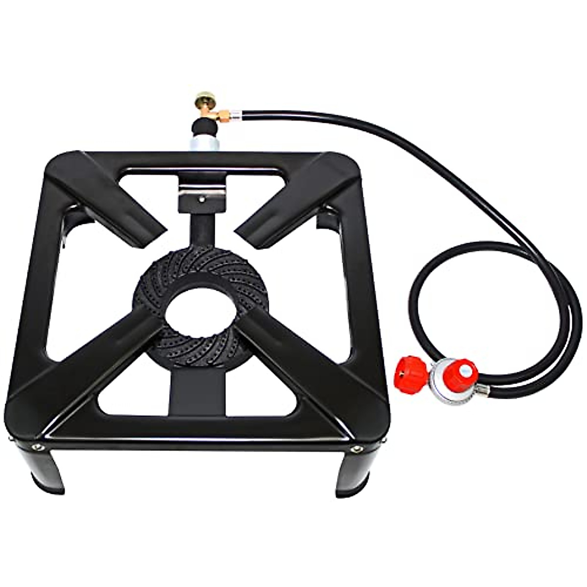 Flame King Heavy Duty 100,000 BTU, 0-20 PSI, Turkey Fryer Single Propane Burner Bayou Cooker, Outdoor Stove for Home Brewing, Maple Syrup Prep, Cajun Cooking