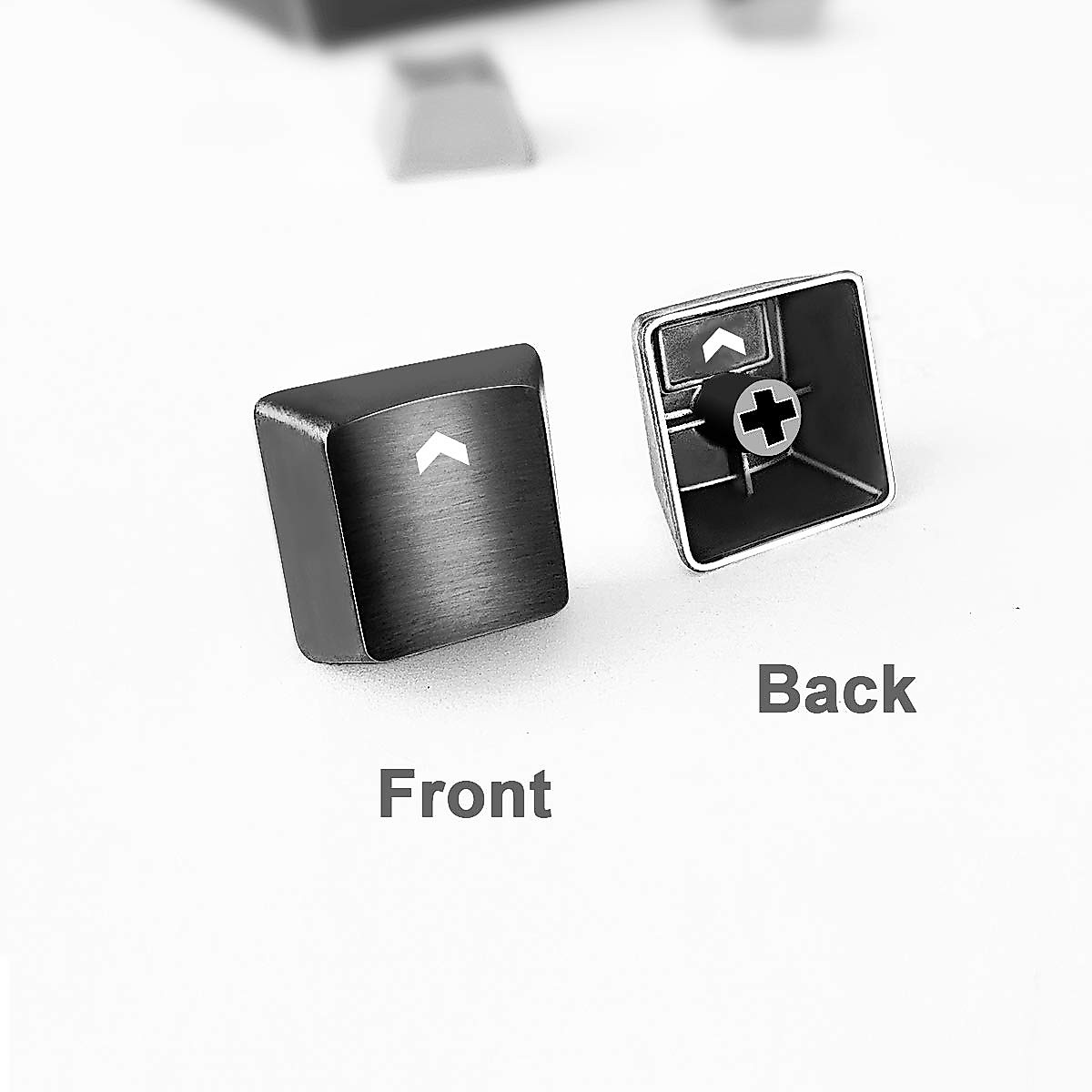 Fitlink FPS & MOBA Gaming Keycaps, Durable Stainless Steel Metal Keycap with Key Puller for Mechanical Keyboard Cherry Mx Switch (WASD+Direction Keys,Blue)