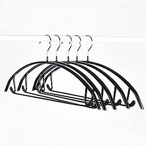 Buthneil 12 Pack Non Slip Suit Hanger, Coat Jacket Hangers, Sweater Hanger, PVC Coating Metal Hangers for Pants, Shawls, Belts, Bras, Black