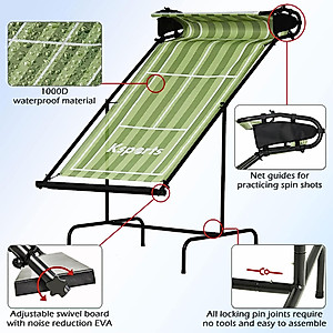 Ksports Tennis Rebounder Net – Multi Racket Sports Trainer for Tennis, Pickleball, Padel, Squash & Racquetball – Quick Assembly, Portable with Carry Bag (Green, Regular)