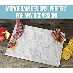Brew City Engraving - Personalized Custom Engraved Marble Stone Charcuterie Serving & Pastry Board/Tray - Black, White or Tan