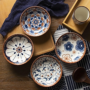 TRESORS Appetizer Plates Snack Bowls 6.7 oz Porcelain Dip Bowl Rustic Snack Plate Dessert Other Sauce Bowl Salad Plates Dinner Plates