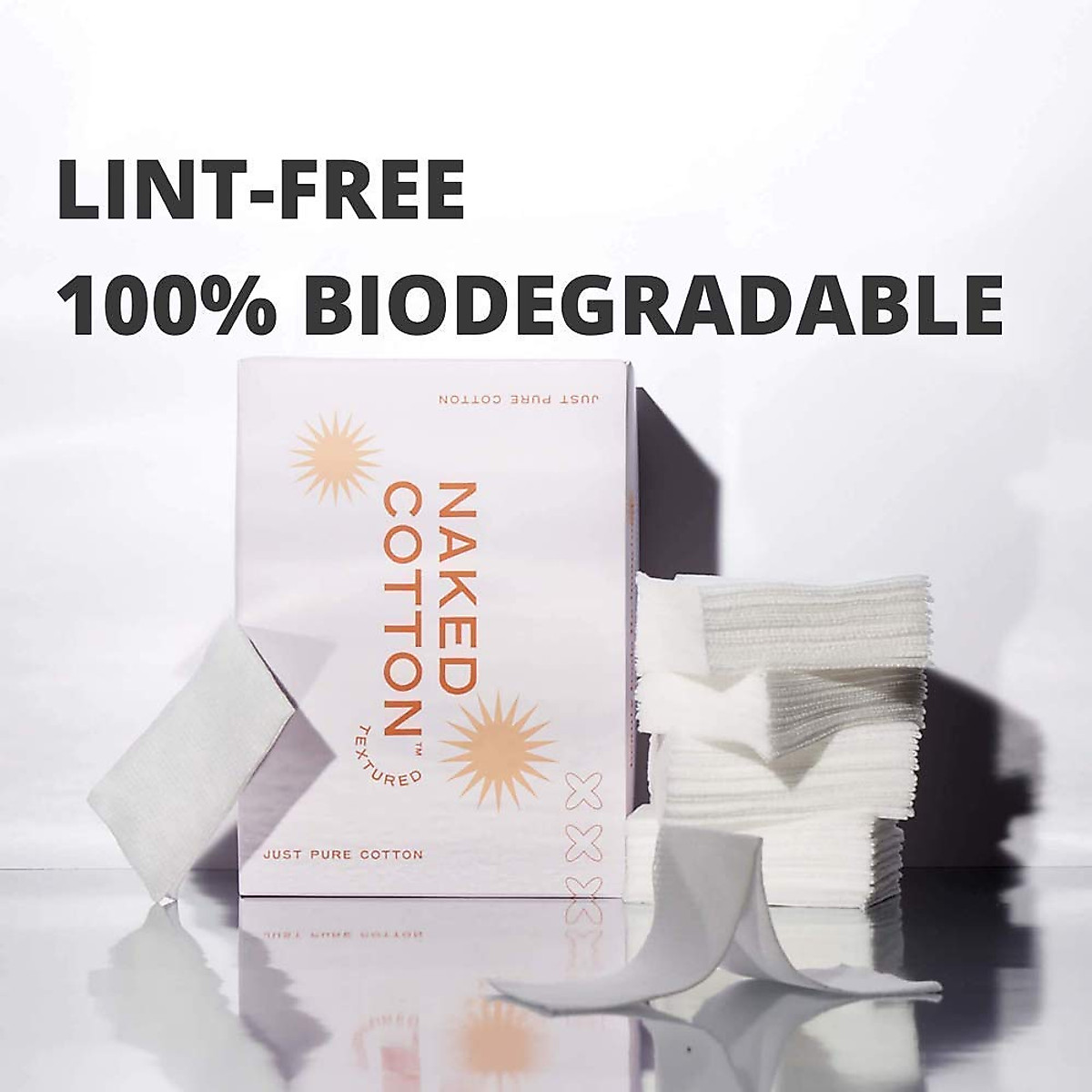 White Rabbit - NAKED COTTON Textured - Perforated Facial Cotton Pads - For Makeup Remover, Toner, Mask - 100% Cotton, Unbleached, Lint-Free - Exfoliating & Durable - Natural & Cruelty-Free - 200 Count