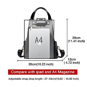 LAORENTOU Black Backpacks Purses for Women Cow Leather Small Casual Daypacks Anti-theft Backpack Convertible Straps