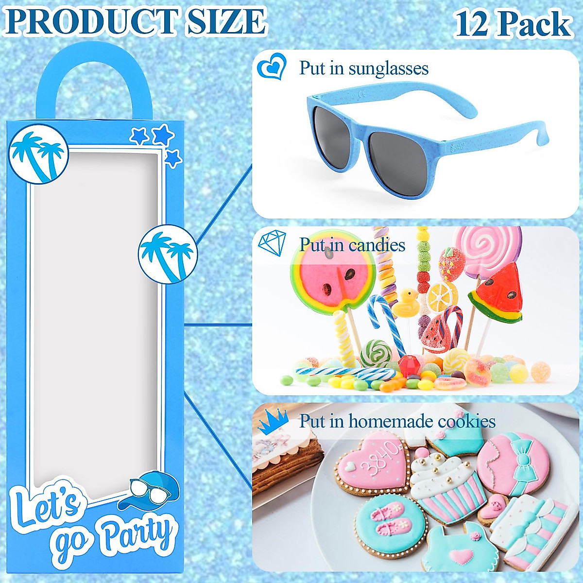 12PCS Blue Party Favor Boxes Blue Doll Gift Boxes Bachelorette Birthday Party Decoration Goodie Bag Candy Boxes for Girls and boys Birthday Party pink Birthday Bridal Shower Supplies (12)