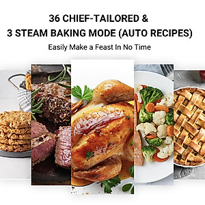 TOSHIBA 6-IN-1 Compact Steam Oven, Combi Oven Countertop with Convection Steam & Bake, Ferment, Air Fryer, Slow Cook, Smart APP Control, 36 Preset Menus and Steam Cleaning, 20L