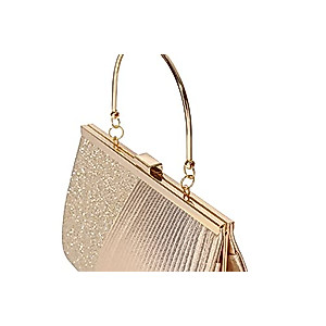 DETARA Women Evening Bags Glitter Sequins Clutch Purses for Women Shiny Handbag Formal Wedding Party Prom Purse(Champagne AX2578)