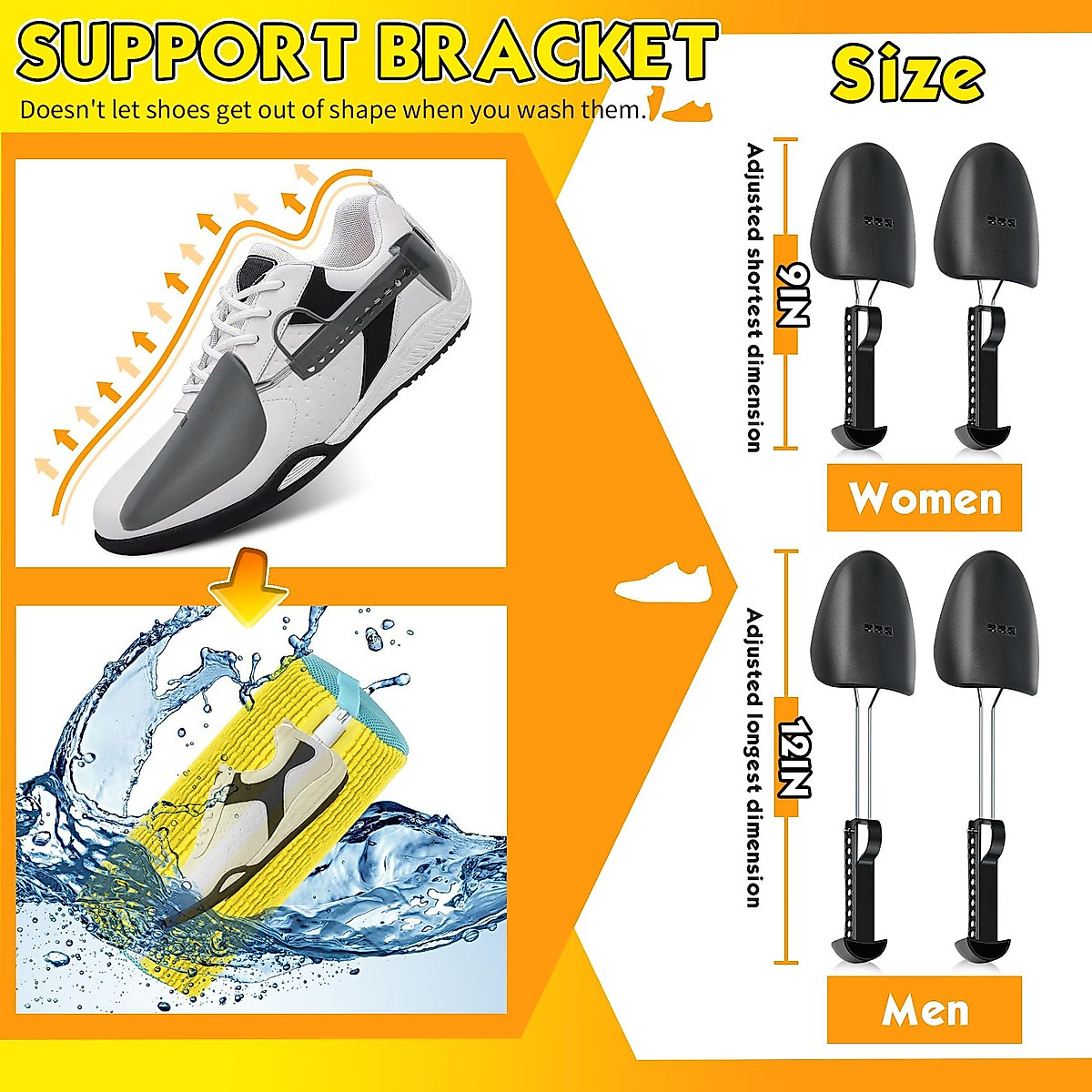 Ruirgo Shoe Washing Bag for Washing Machine – 360° Deep Cleaning, Unstain Laundry Shoe Bag for Washer and Dryer, Perfect for Sneakers, Tennis Shoes - Yellow 2 Pcs