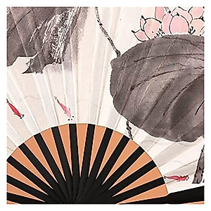 Folding Hand Fan Folding Fan Handheld Folded Fan Chinese Style Bamboo Folding Fan, Portable, Calligraphy, Paint, Summer Fan Foldable Fan Hand Held Fans (Color : A5, Size : 26.5 * 47cm)