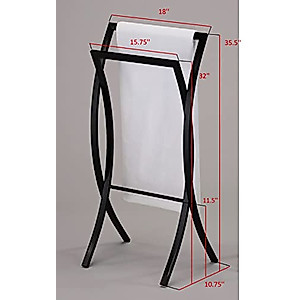 Kings Brand Furniture - Rusbac Metal Modern Freestanding Towel Rack Stand, Black
