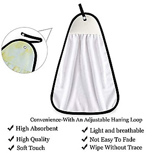 visesunny Oil Painting Sunny Sunflower Kitchen Dish Towel with Hanging Loop Absorbent Hand Towel for Bathroom Cleaning and Drying Washcloth