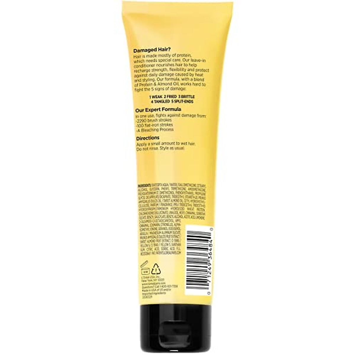 L'Oreal Paris Elvive Total Repair 5 Protein Recharge Leave In Conditioner Treatment and Heat Protectant, 5.1 Ounce