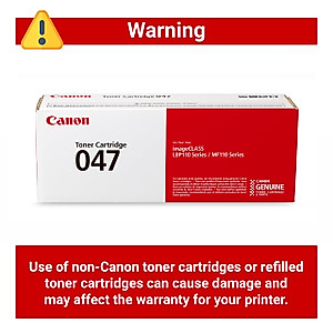 Canon Genuine Toner, Cartridge 047 Black (2164C001), 1 Pack, for Canon imageCLASS LBP113w, MF113w Laser Printer