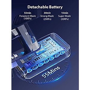 BuTure Cordless Vacuum Cleaner, 400W 33KPA Stick Vacuum with Automatic Dust Detection, Large LED Display, Up to 55Mins,Ultra-Quiet Handheld Vacuum Cleaners for Hardwood Floor Carpet Pet Hair