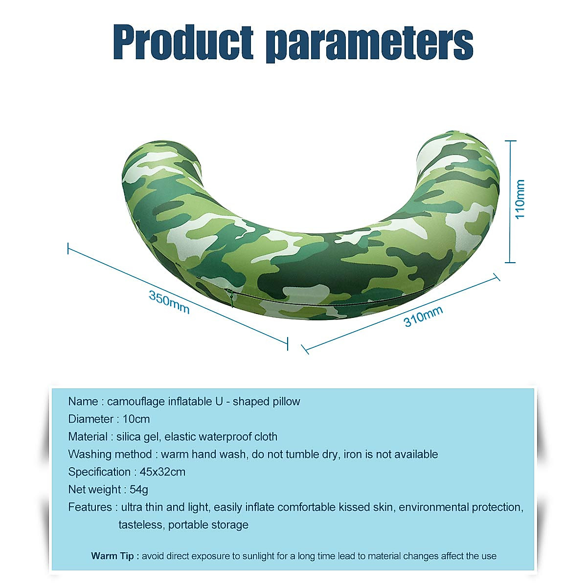 eirix Inflatable Swim Trainer for Kids/Adults, Protable Swimming Belt for Training, Multifunctional U Shaped Travel Waist Pillow