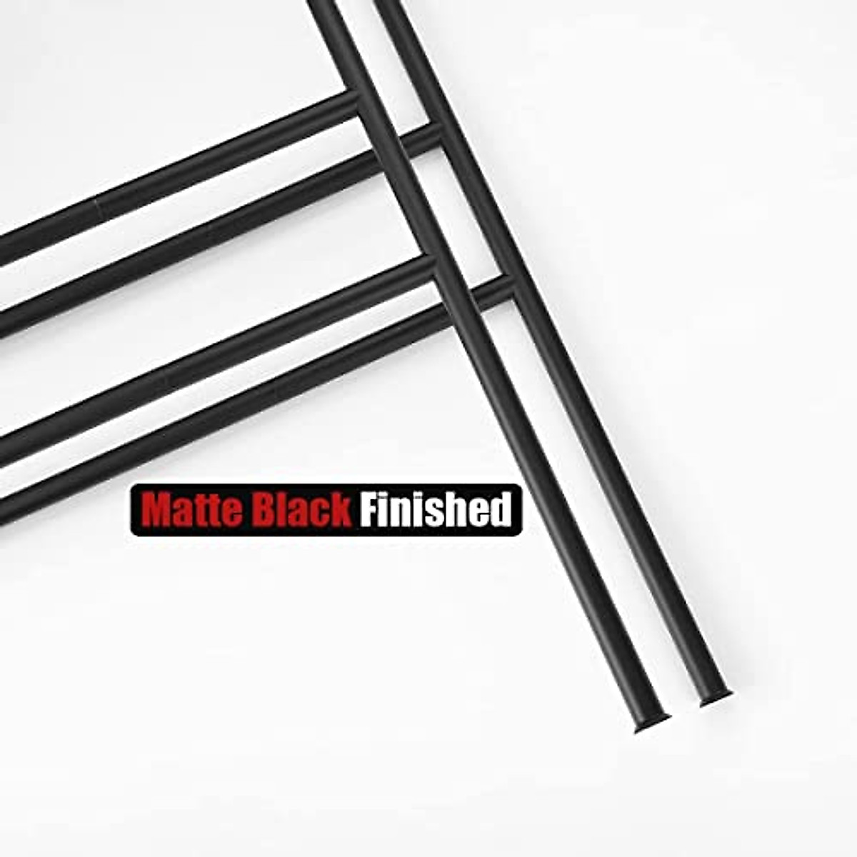 JQK Bath Towel Holder Stand Black, 30 Inch Free Standing Double Towel Rack Shelf for Bathroom Floor, Matte Black, BTH100L30-PB