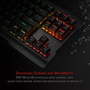 Redragon K561 VISNU Mechanical Gaming Keyboard, Anti-ghosting 87 Keys, RGB Backlit, Wired Compact Keyboard with Clicky Blue Switches for Laptop, Windows, PC Games