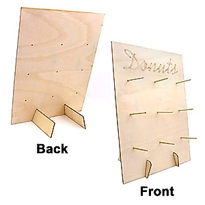 GGOUPTY Donut Wall Stand Display Kit Hold Up to 9 Donuts Wooden Donut Display Board for Party Decoration