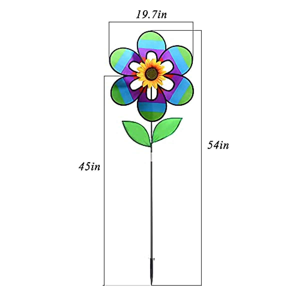 Rainbow Sunflower Garden Pinwheels Whirligigs Wind Spinners Kids Toys for Yard Decor Windmill Bird Deterrent Lawn Decorations Decorative Garden Stakes Outdoor Whimsical Baby Gifts