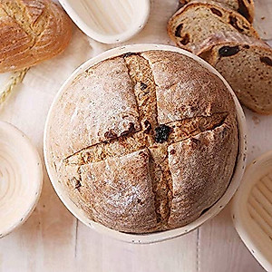 WHEEJE Snack Fruit Plate, Bread Proofing Basket - Baking Bowl Dough Gifts For Bakers Proving Baskets For Sourdough Lame Bread Scraper