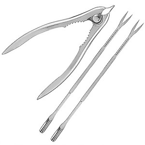 Lobster Crackers and Picks Set, Stainless Steel Lobster Crab Cracker Shell Claw Seafood Forks Nuts Opener Kitchen Gadgets