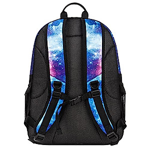 Choco Mocha Galaxy Backpack for Teen Girls, Travel School Backpack for Girls Middle School Large Bookbag 18 Inch, Black
